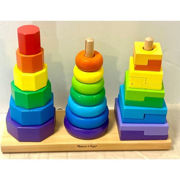 Melissa & Doug | Toys | Melissa Doug Geometric Stacker Wooden ...